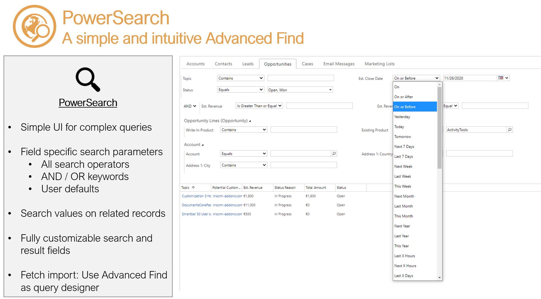 PowerSearch for Microsoft Dynamics 365
