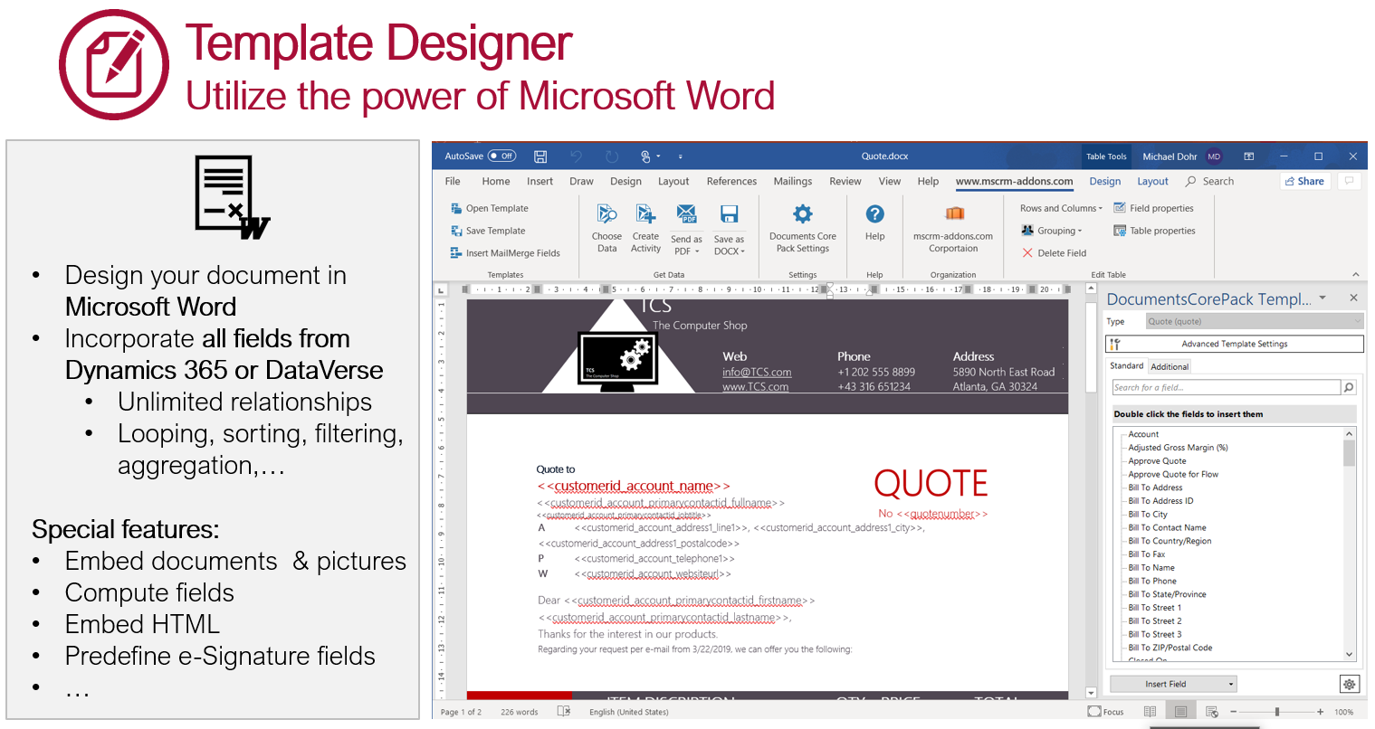 DocumentsCorePack for Microsoft Dynamics 365